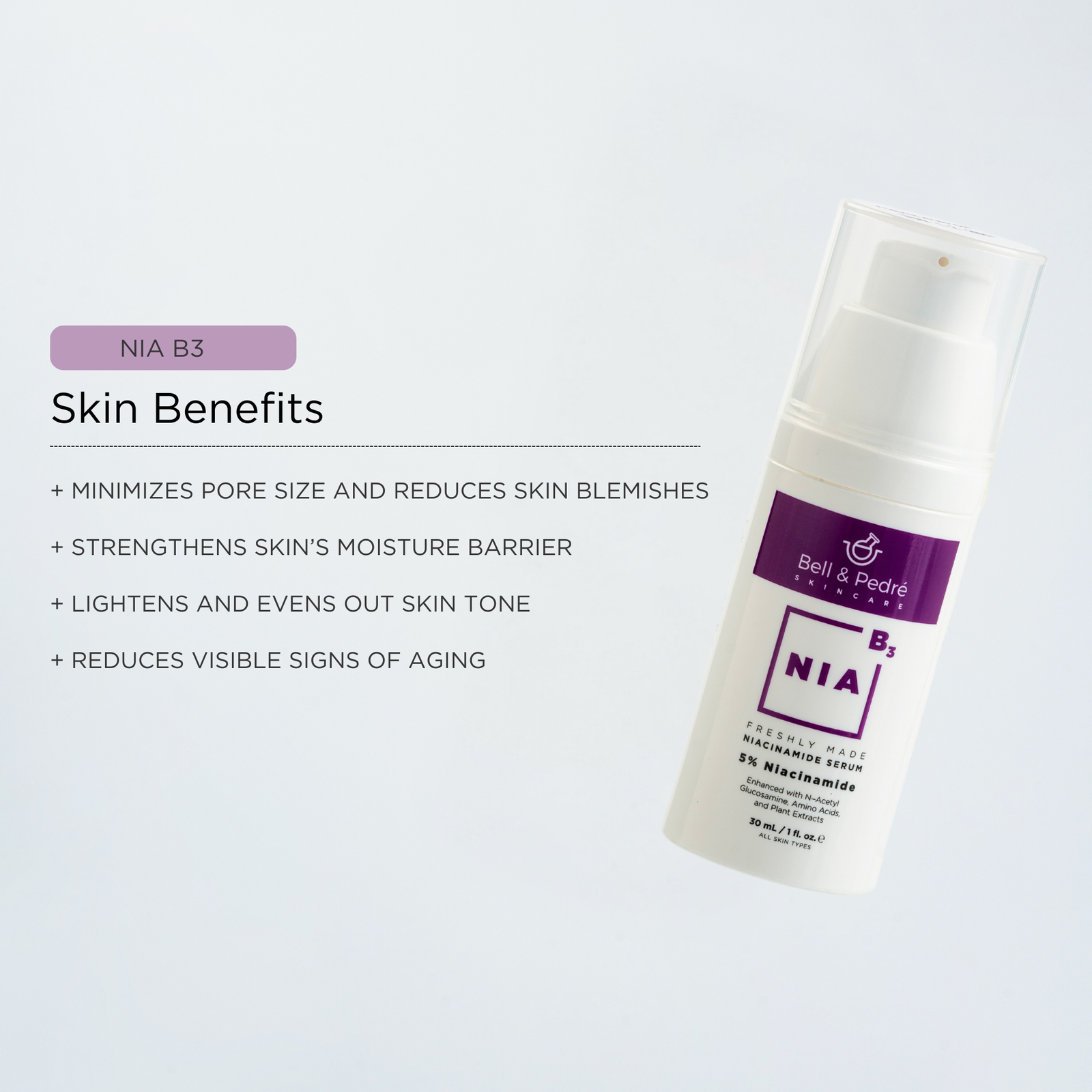 Nia B3 Freshly Made Skincare 5% Niacinamide Serum – Bell and Pedre Skincare
